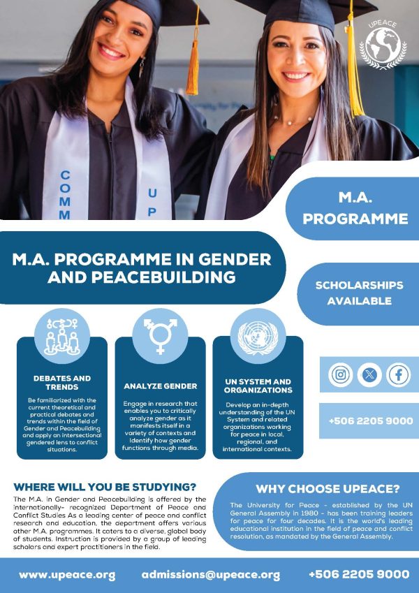 MA Gender and Peacebuilding – UPEACE