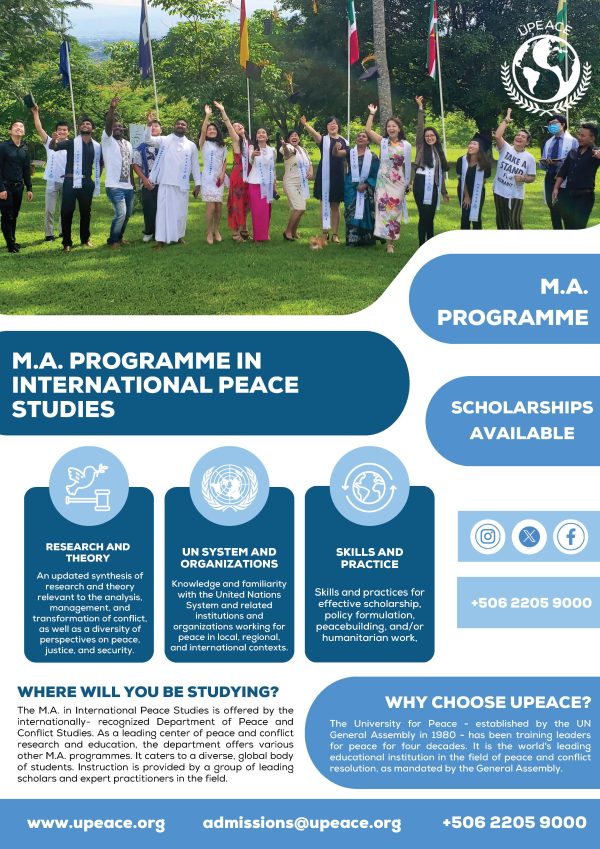 MA International Peace Studies – UPEACE